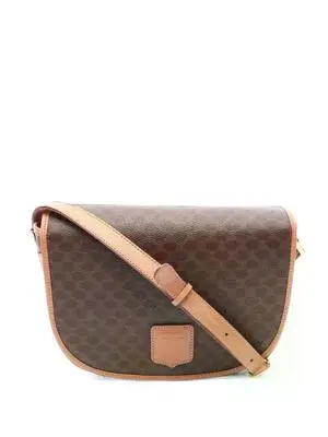 Celine 2014 Macadam Coated Canvas Crossbody Bag - Brown