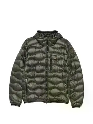 BLAUER. Wave Quilted Hooded Jacket - Green