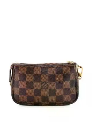 LOUIS VUITTON Pochette Accessoires Damier Mini Clutch Bag - Brown