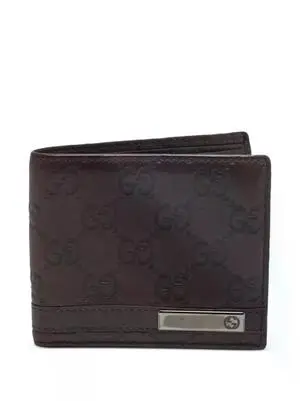 Gucci Guccissima Metal-bar Bifold Wallet