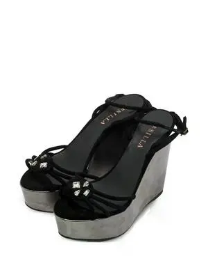 LE SILLA Crystal-embellished Wedge Sandals