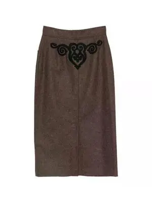 Versace 1990s Embroidered Midi Skirt