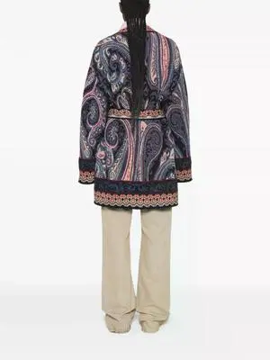 Etro Paisley-print Belted Cardigan