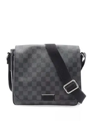 LOUIS VUITTON Damier Graphite District Pm Crossbody Bag - Black