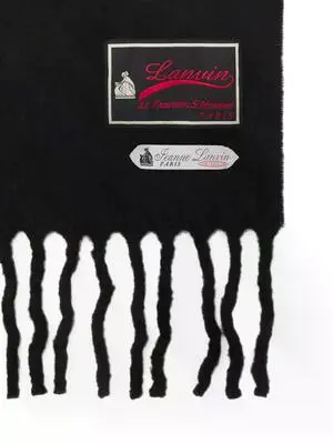 LANVIN Logo-patch Fringed Scarf