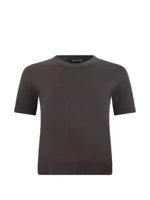 Max Mara Short-sleeved Knitted T-shirt - Grey