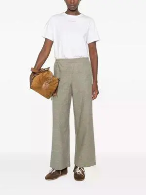 NIU Check-pattern Elasticated-waist Trousers