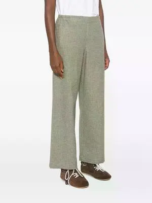 NIU Check-pattern Elasticated-waist Trousers