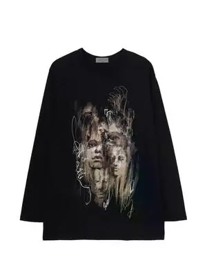 Yohji Yamamoto Graphic-print Long-sleeved T-shirt