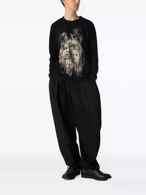 Yohji Yamamoto Graphic-print Long-sleeved T-shirt