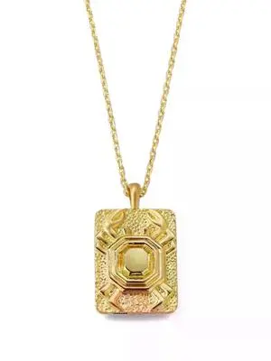 David Webb Cancer Zodiac Pendant Necklace In 18k Yellow With Diamonds - Gold