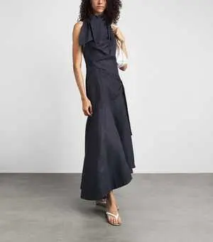 Zimmermann Valiant Draped Denim Maxi Dress