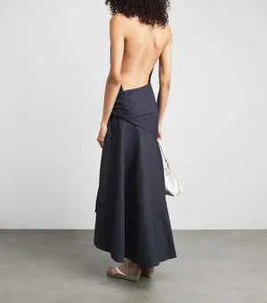 Zimmermann Valiant Draped Denim Maxi Dress