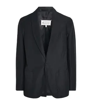 MAISON MARGIELA Satin Double-pocket Blazer - Navy