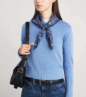 Claudie Pierlot Silk Paisley Scarf - Blue