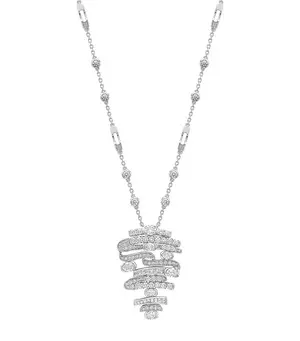 BOODLES Platinum And Diamond Play Of Light Large Pendant Necklace - Silver