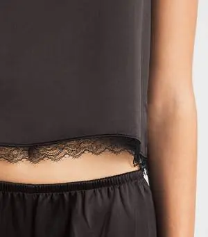 LESET Lace-trim Barb Tank Top