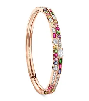 BOODLES Rose Gold, Diamond, Sapphire, Ruby And Tsavorite Play Of Light Bangle - Pink