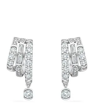 BOODLES Platinum And Diamond Play Of Light Hoop Earrings - Silver