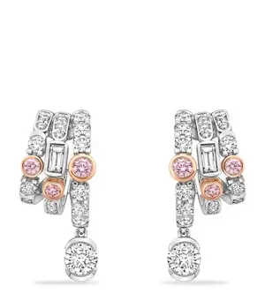 BOODLES Platinum And Diamond Play Of Light Hoop Earrings - Silver