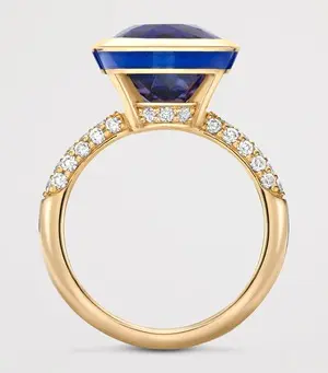 BOODLES Yellow Diamond And Tanzanite Oval Ring