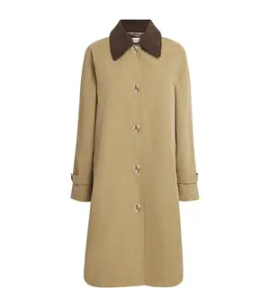 Claudie Pierlot Velvet-collar Trench Coat - White