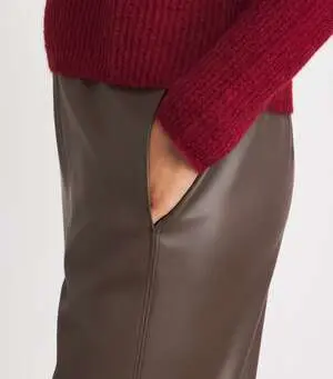 Max Mara Faux Leather Paneled Trousers