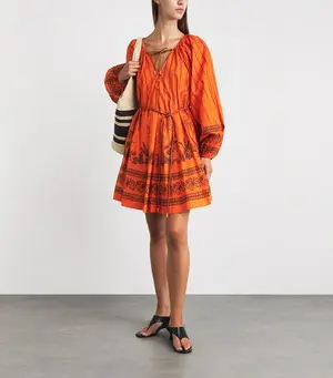 ALEMAIS Boathouse Print Cotton Shift Dress