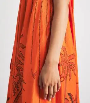 ALEMAIS Boathouse Print Linen Shift Dress