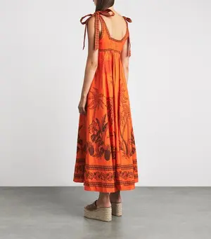 ALEMAIS Boathouse Print Linen Shift Dress