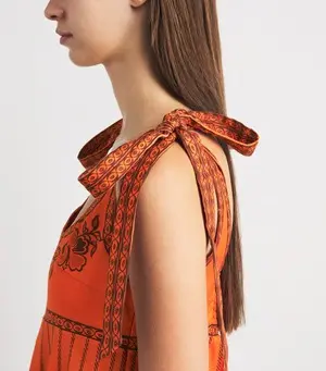 ALEMAIS Boathouse Print Linen Shift Dress