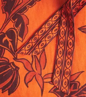 ALEMAIS Boathouse Print Linen Shift Dress
