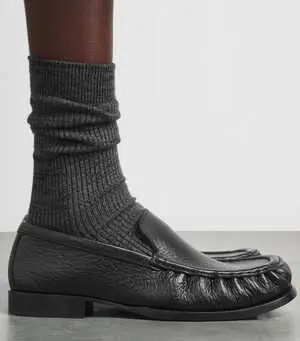 Dries Van Noten Leather Penny Loafers - Black