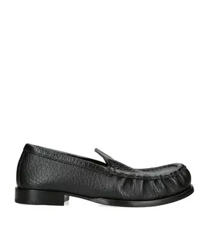 Dries Van Noten Leather Penny Loafers - Black