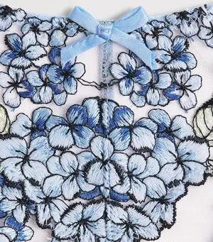 FLEUR DU MAL Embroidered Hydrangea Thong