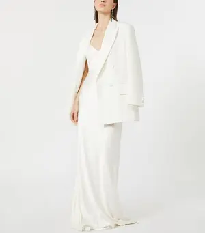 Max Mara Silk V-neck Maxi Dress