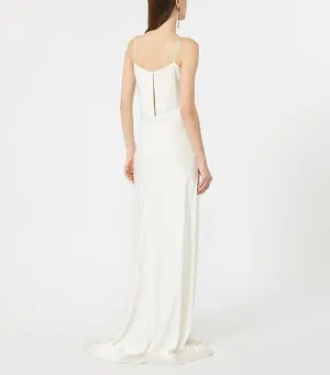 Max Mara Silk V-neck Maxi Dress