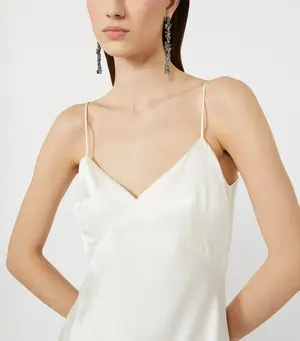Max Mara Silk V-neck Maxi Dress