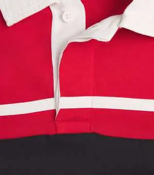 Rag & Bone Cotton Stripe Polo Rugby Shirt - Red