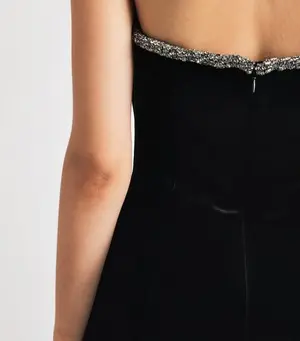 SELF-PORTRAIT Velvet Embellished Maxi Dress