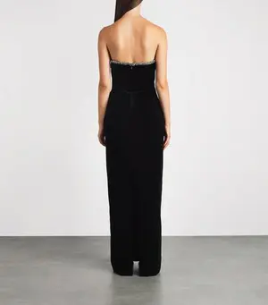 SELF-PORTRAIT Velvet Embellished Maxi Dress