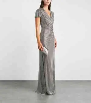 SELF-PORTRAIT Embellished Wrap Maxi Dress