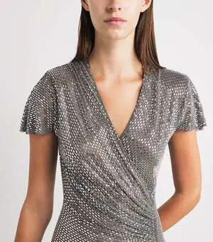 SELF-PORTRAIT Embellished Wrap Maxi Dress