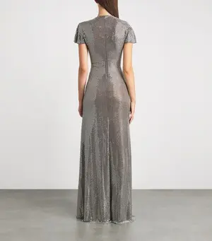 SELF-PORTRAIT Embellished Wrap Maxi Dress