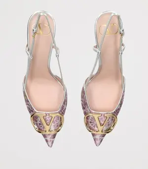Valentino Garavani Jacquard Vlogo Slingback Heels 80