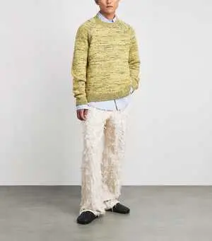 Séfr Nikos Wide-leg Fringed Jeans - White