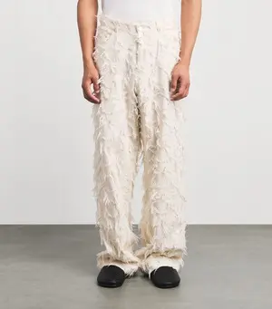 Séfr Nikos Wide-leg Fringed Jeans - White