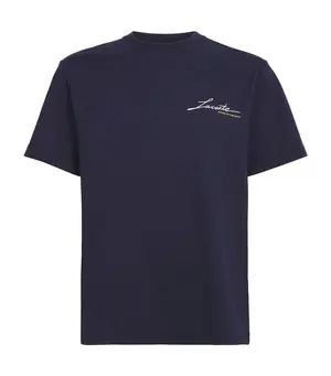 Lacoste French Made Signature Embroidery T-shirt - Navy