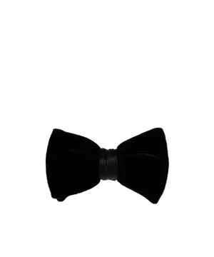 Giorgio Armani Velvet Bow Tie - Black