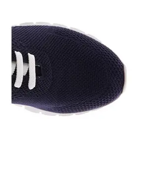 Kiton Dark Blue Lace-up Casual Sneakers - Black